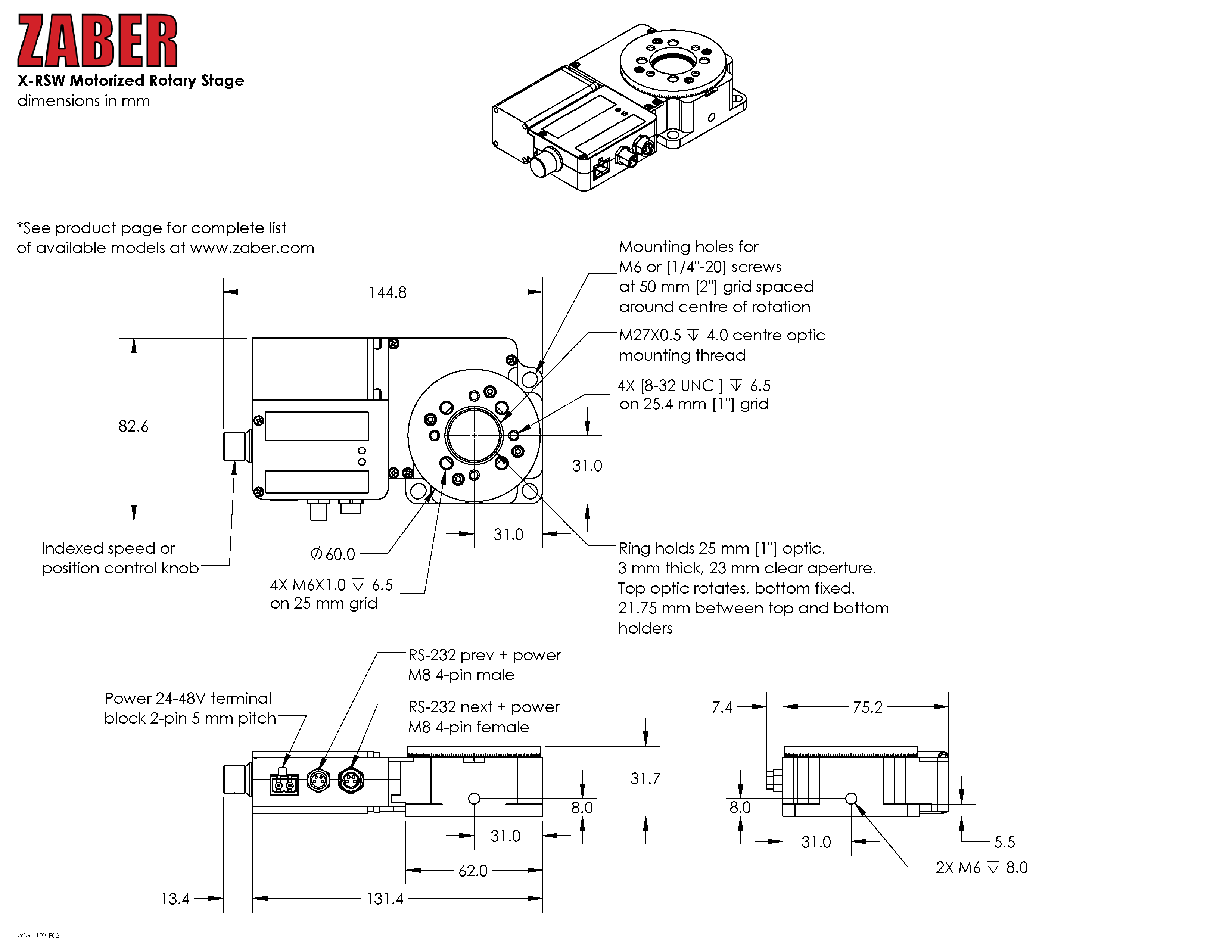 X-RSW Documents & Drawings - Zaber