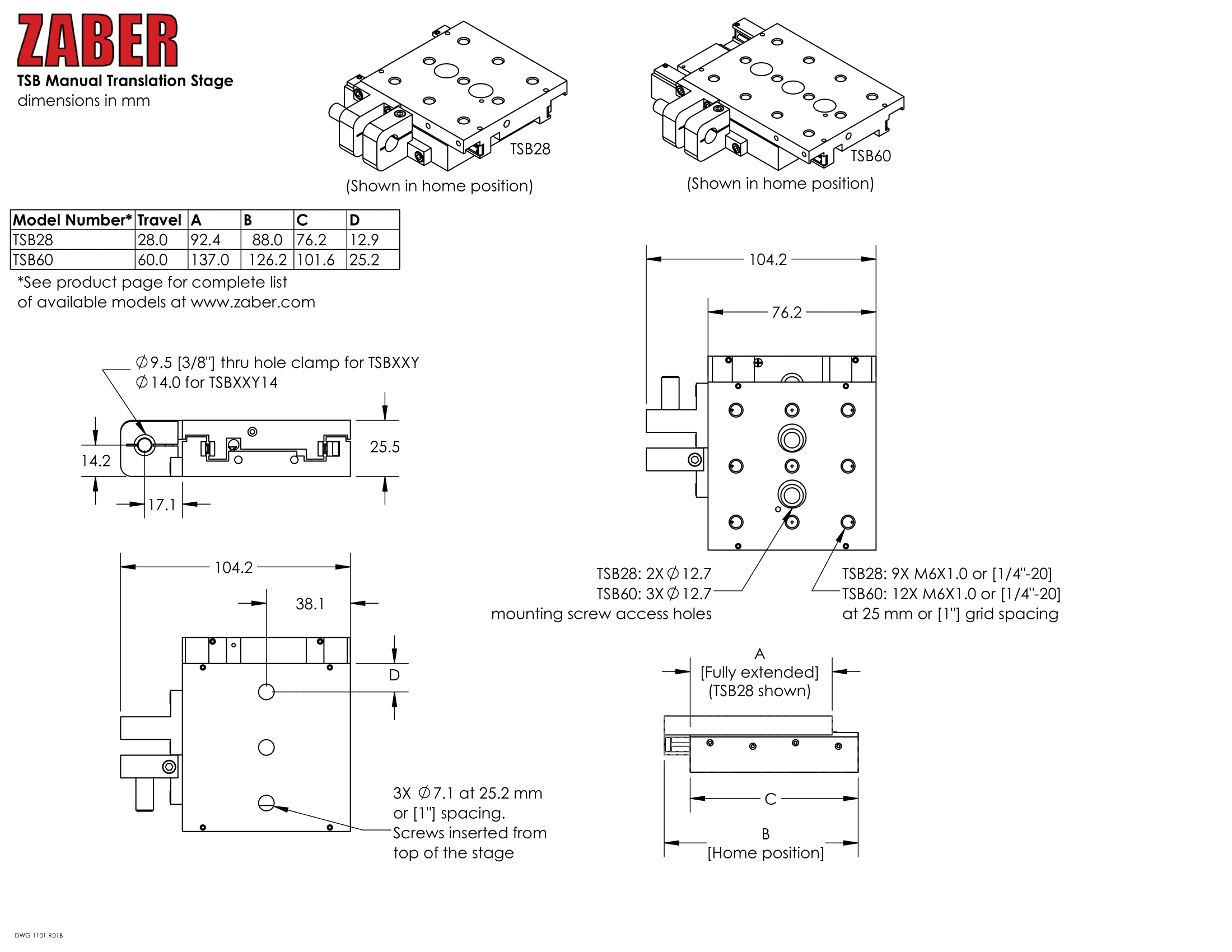 TSB Documents & Drawings - Zaber