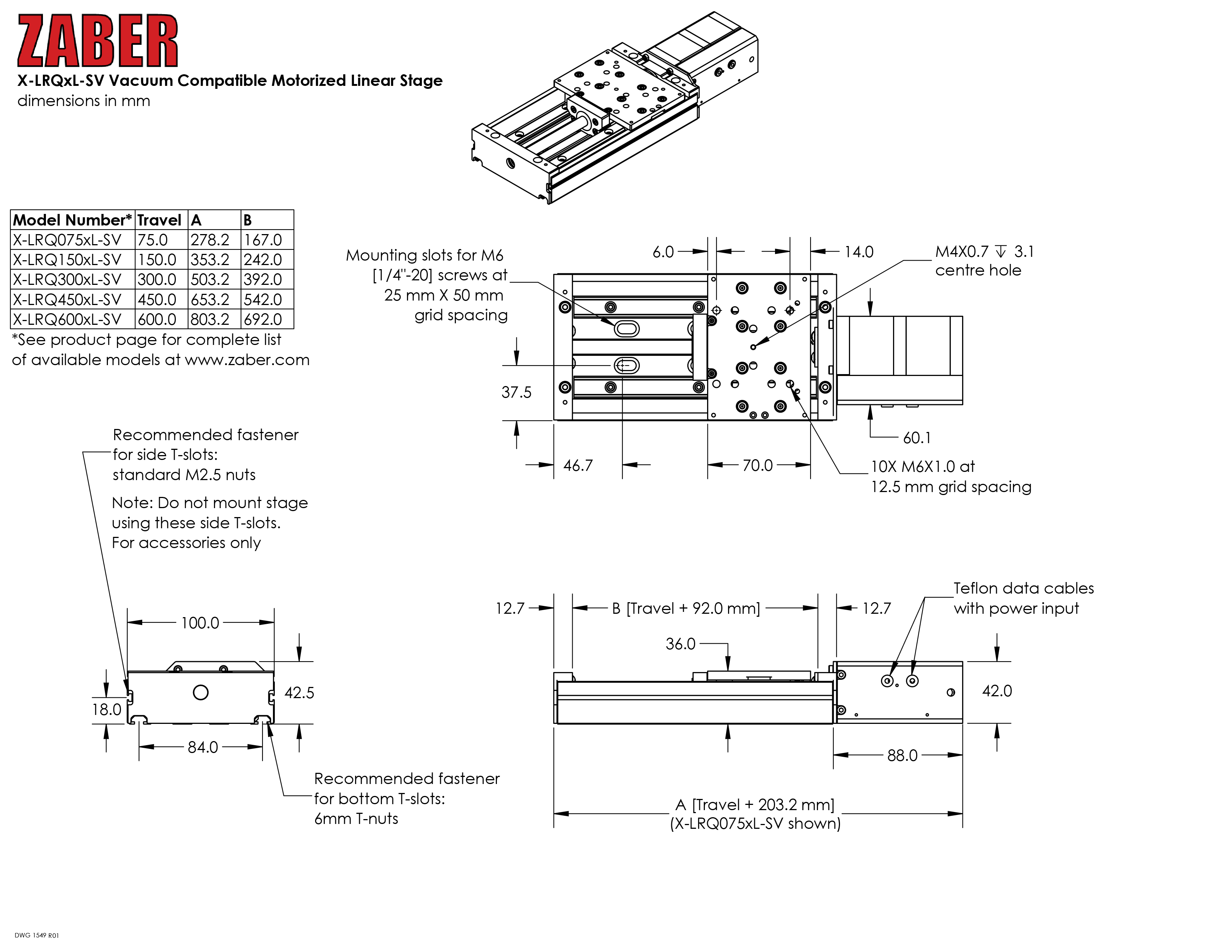X-LRQ-SV2 Documents & Drawings - Zaber