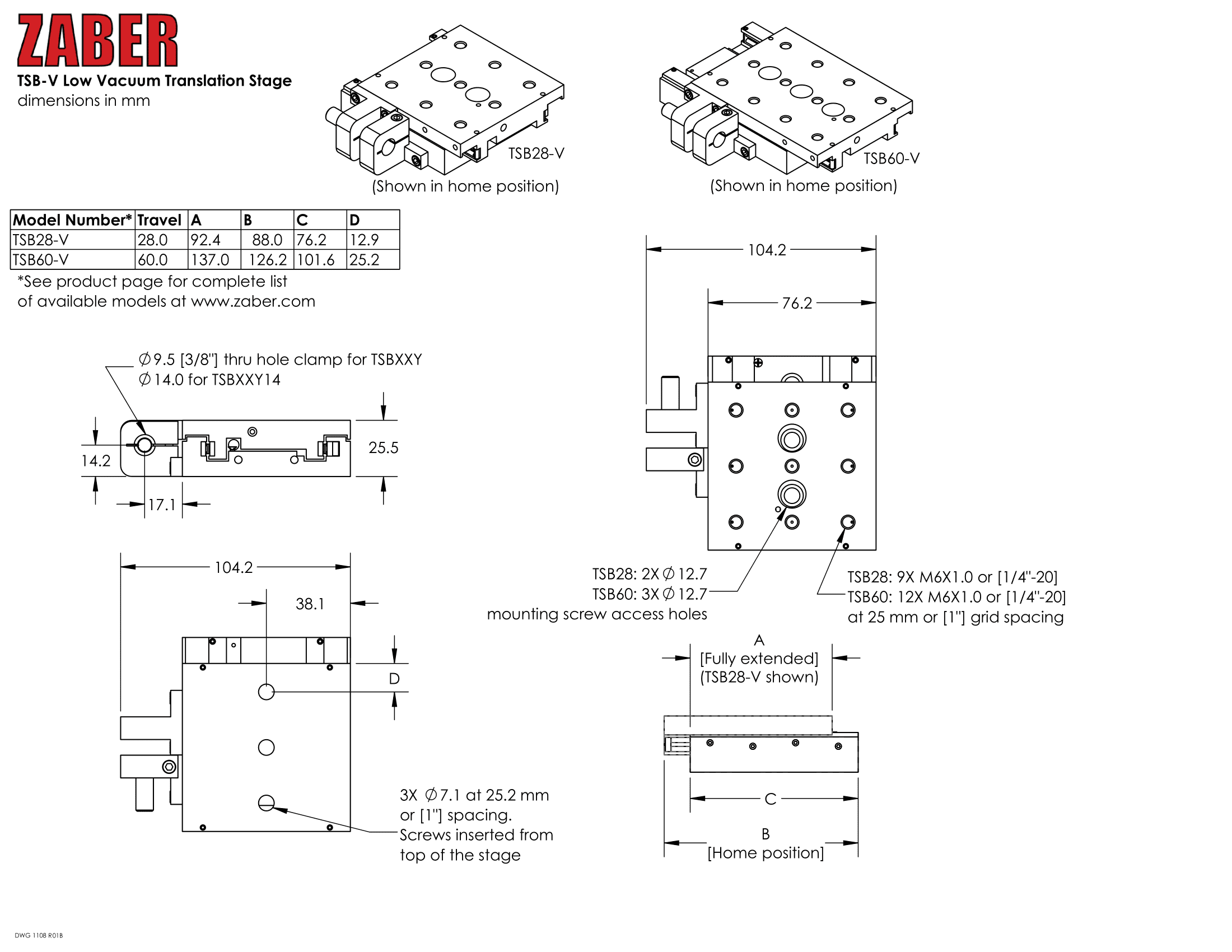 TSB-V Documents & Drawings - Zaber