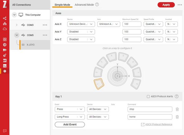 Joystick Configuration for Zaber Microscopes - Zaber